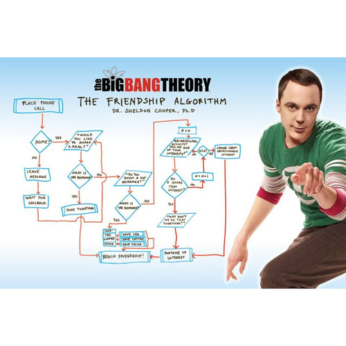 Big Bang Theory - Friendship Algorithm Poster | Sheldon has developed ...