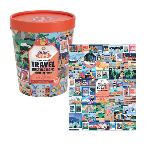 Bucket List 1000pc Travel Puzzle | Featuring 50 awe-inspiring ...