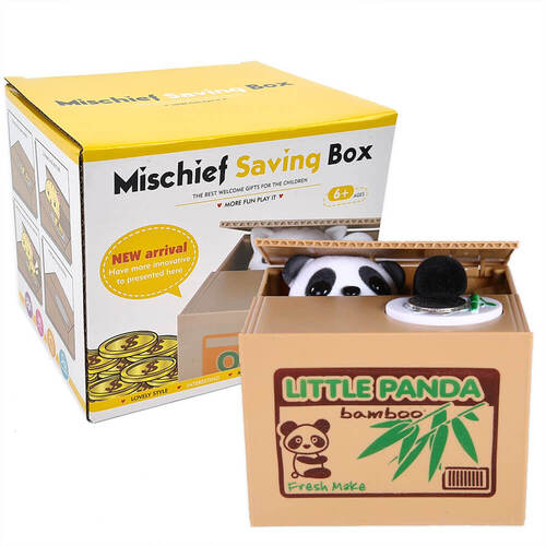 Little Panda Mischief Savings Box | Watch your Panda sneak out of his box!