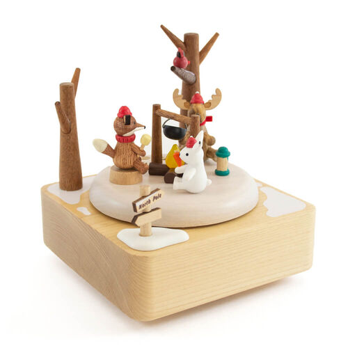 North Pole Moving Wooden Musical Box | It's a woodland themed Christmas ...