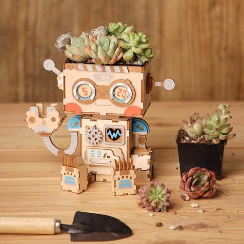 Robotime Flower Pot Robot | A nifty planter in a creative robot design!