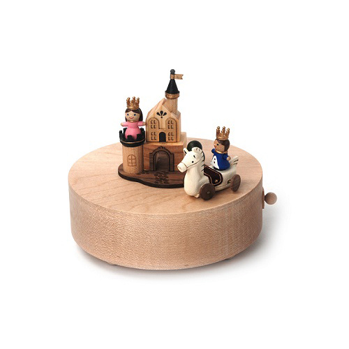 Sleeping Beauty and Prince Charming Moving Wooden Musical Box